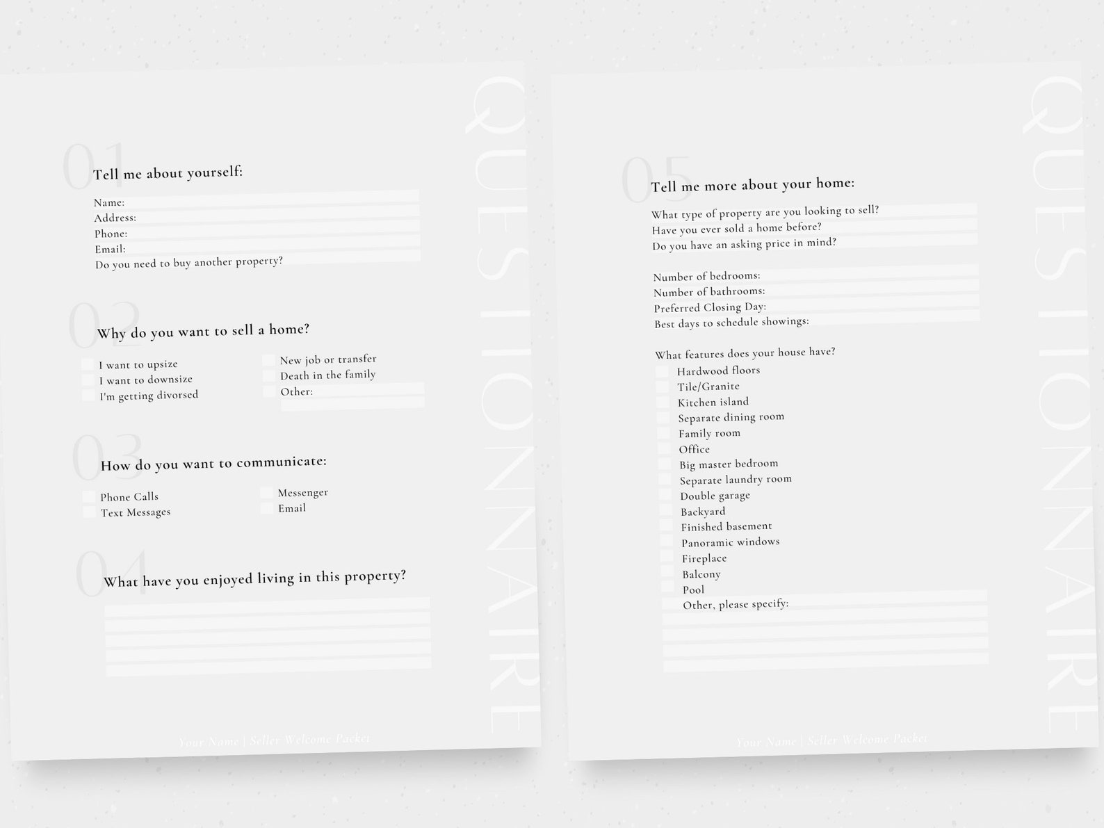 Real Estate Seller Welcome Packet | Real Estate Marketing, New Client ...