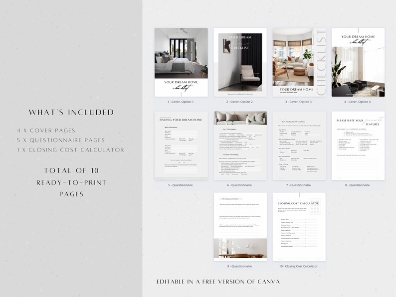 Real Estate Dream Home Checklist Questionnaire Brochure - Etsy