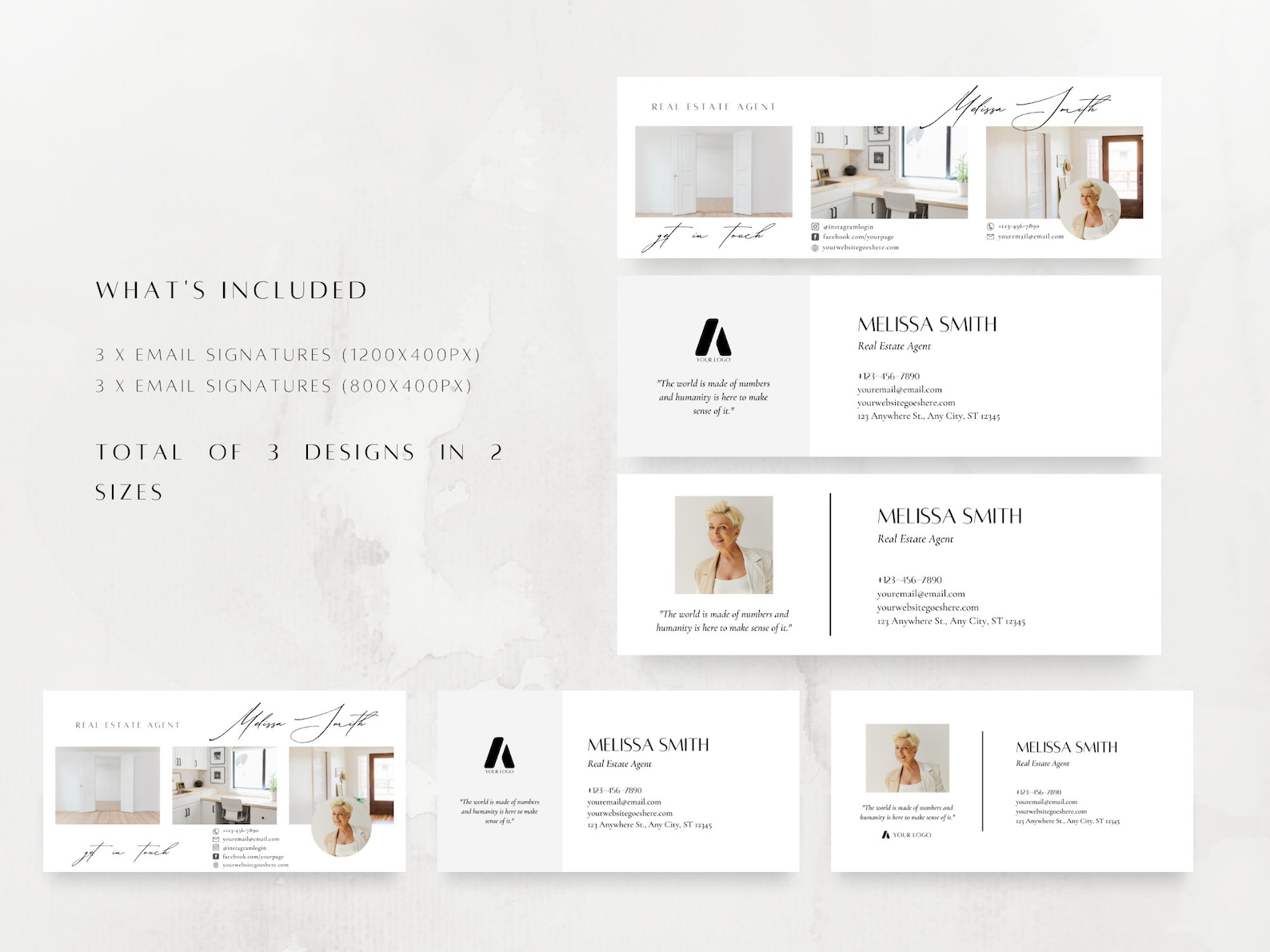 3 Email Signature Templates | Real Estate, Realtor Marketing, Mortgage ...