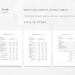 Seller's Estimated Net Sheet: Pre-listing, Closing Costs. Template ...