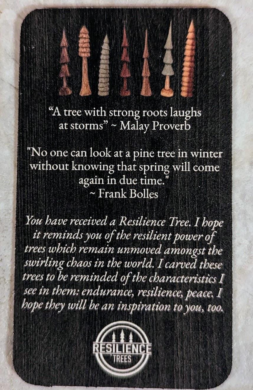 Resilience Trees 2 2 Basswood Trees 7.5 & 6 Tall Hand Carved - Etsy
