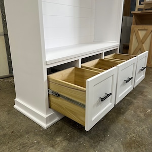 Stunning 7ft Tall Entryway Bench With Drawers - Solid Hardwood ...