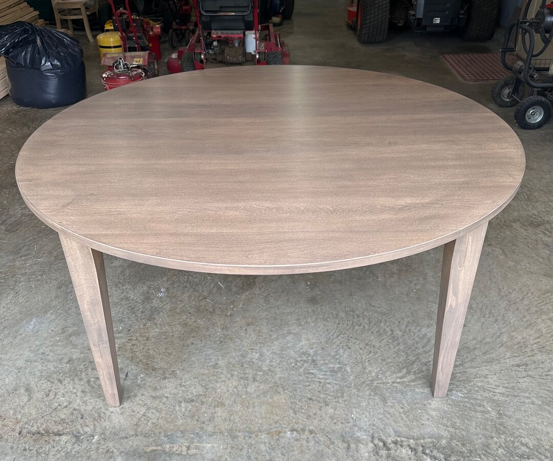 Round Dining Table Made From Solid Maple With Tapered Legs - Etsy
