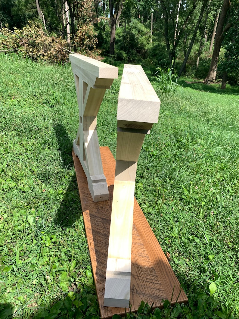 Trestle Dining Table Legs (set of 2) | Wood Table Base - Etsy