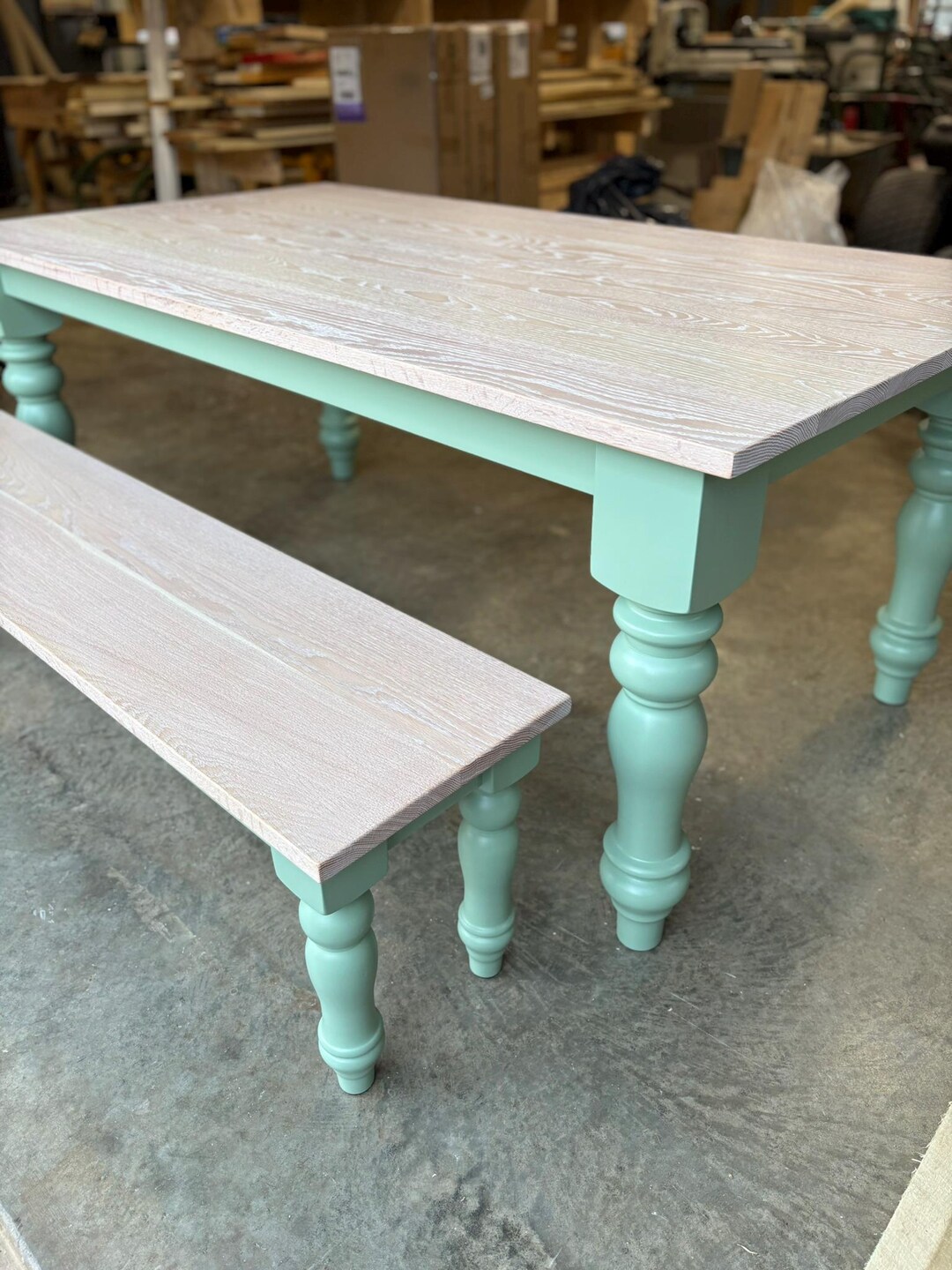 Handmade Farmhouse Maple Dining Table | Spindle Leg Hardwood Table - Etsy