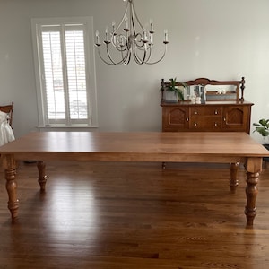 Handmade Farmhouse Maple Dining Table | Spindle Leg Hardwood Table - Etsy