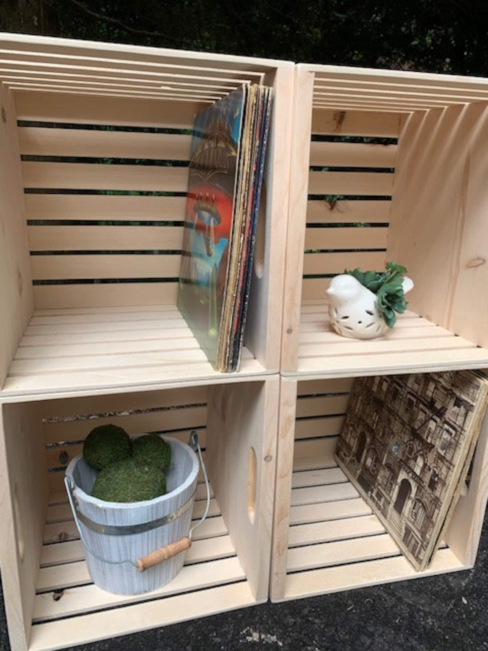 13"x13"x13" Cube Crate | Wood Crate | Vinyl Record Storage - Etsy