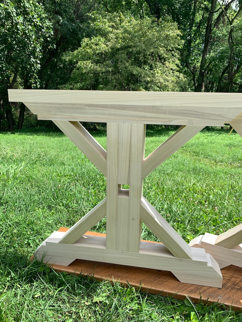 Trestle Dining Table Legs (set of 2) | Wood Table Base - Etsy