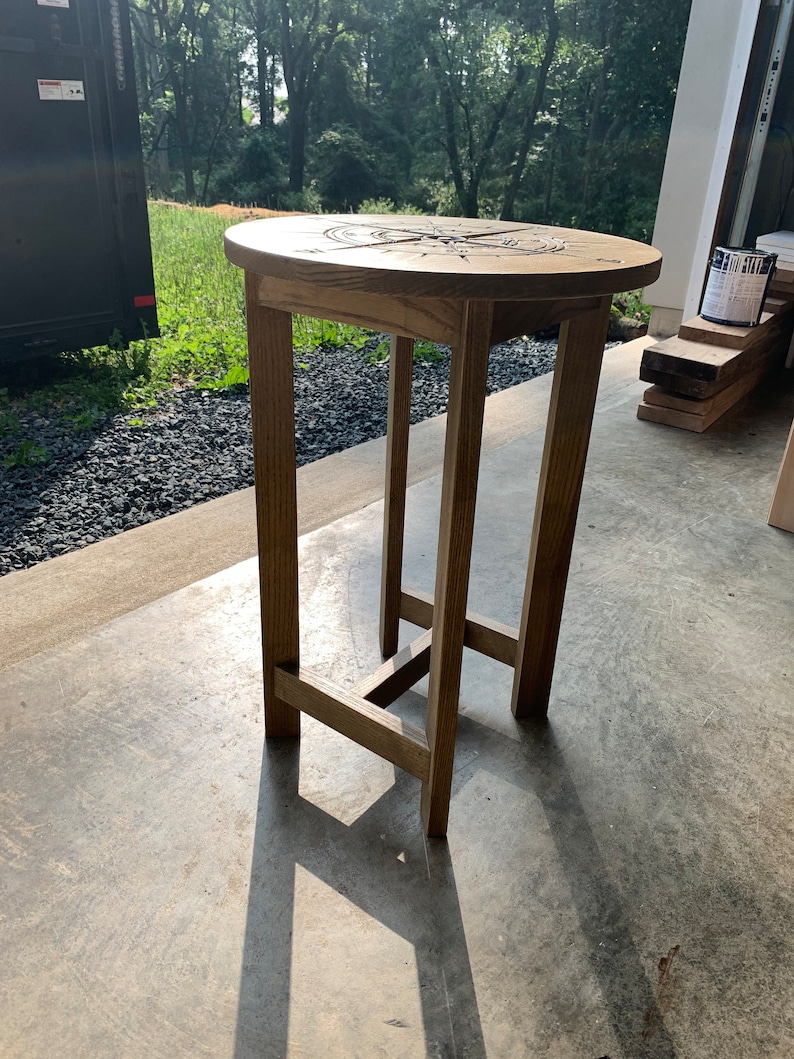 Custom Engraved Nautical Compass End Table - Etsy