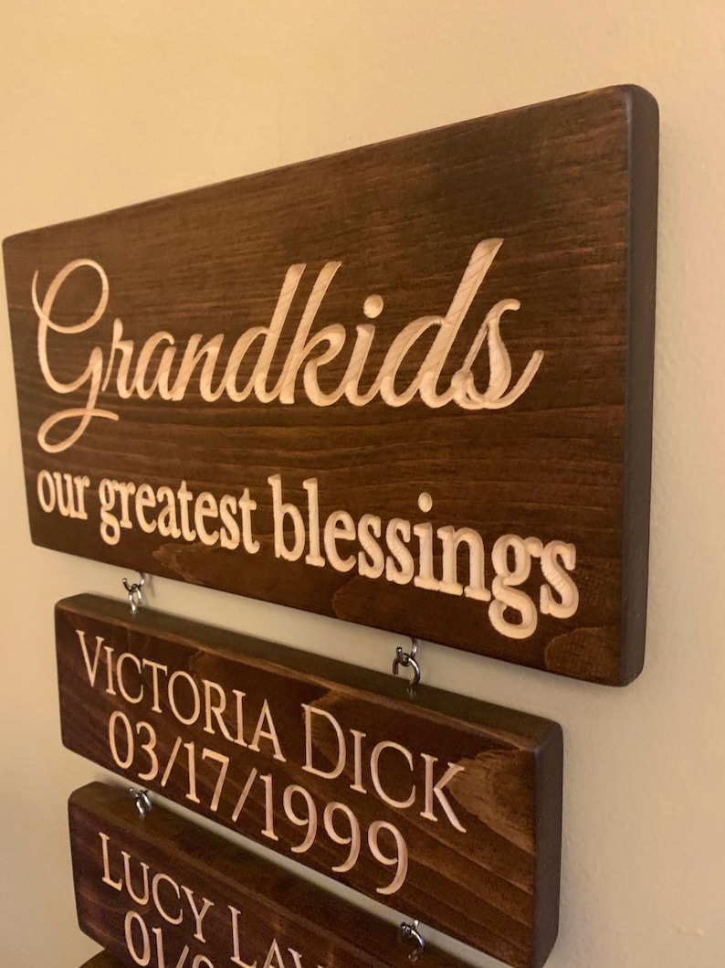 Engraved Grandparents Sign-grandparents Sign W/names and Date of Birth ...