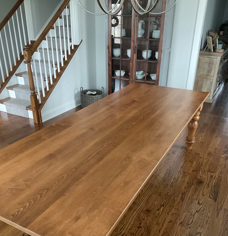 Handmade Farmhouse Maple Dining Table | Spindle Leg Hardwood Table - Etsy