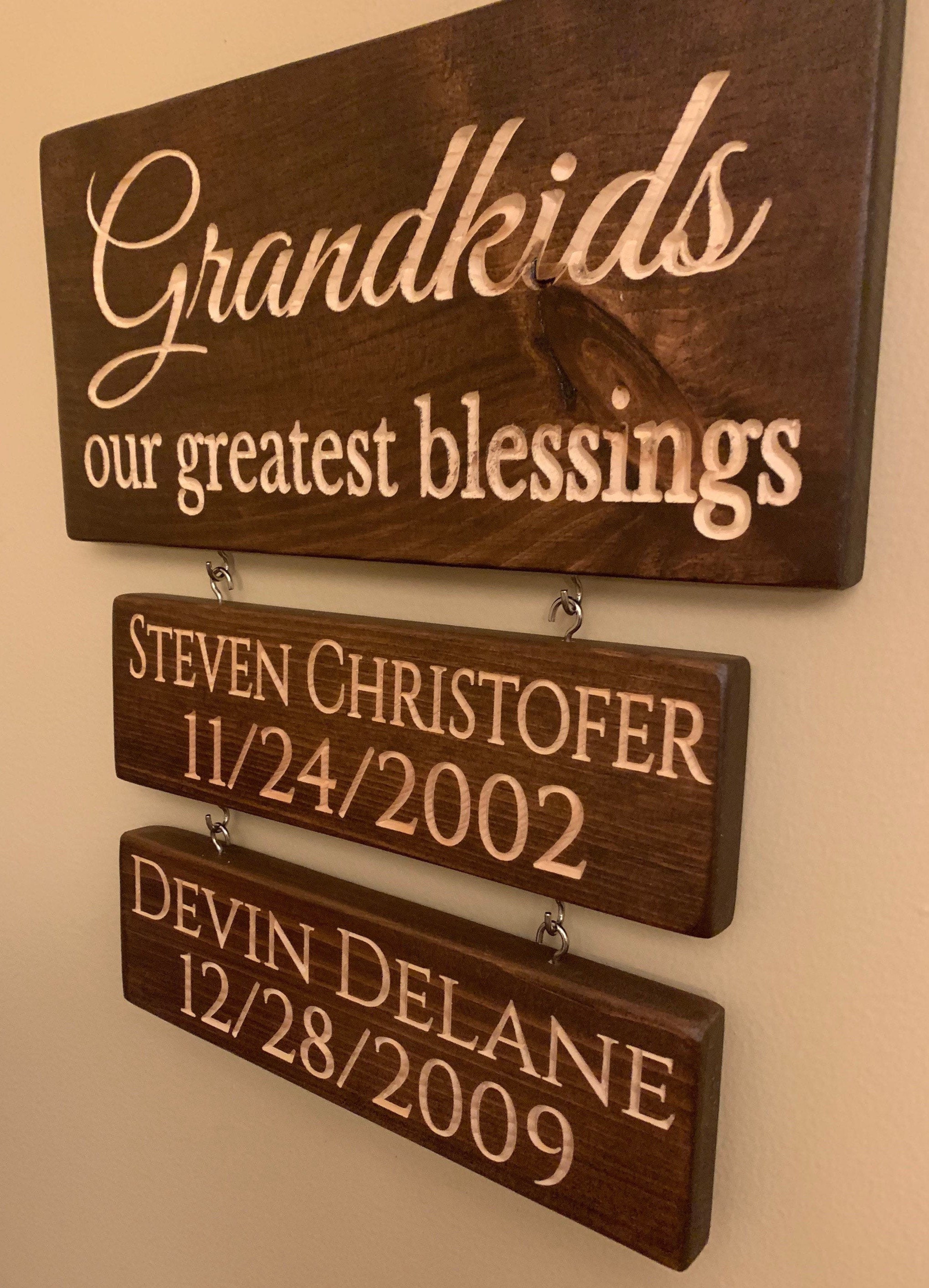 Engraved Grandparents Sign-grandparents Sign W/names and Date of Birth ...