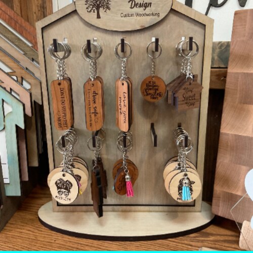 Keychain Display Stand Digital File Laser Cut Files Market - Etsy