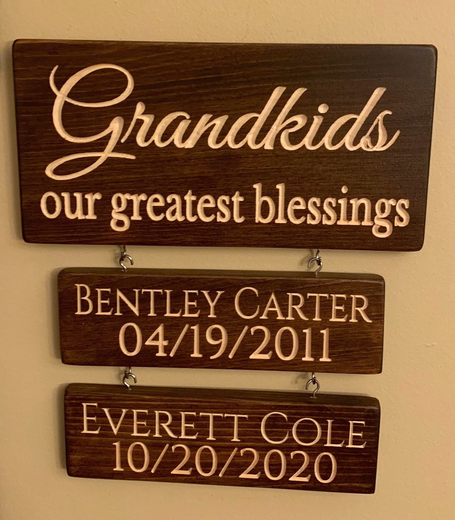 Engraved Grandparents Sign-grandparents Sign W/names and Date of Birth ...