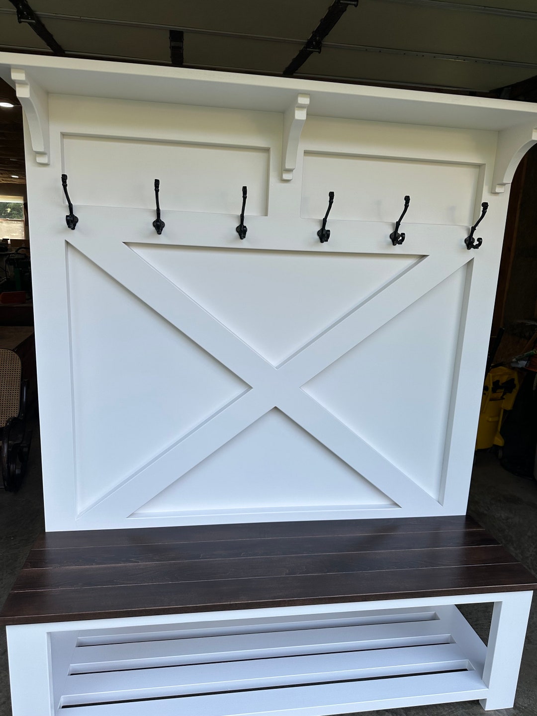 Handcrafted Hardwood Mudroom Locker With Maple Bench - 6ft Tall, 3-6ft ...