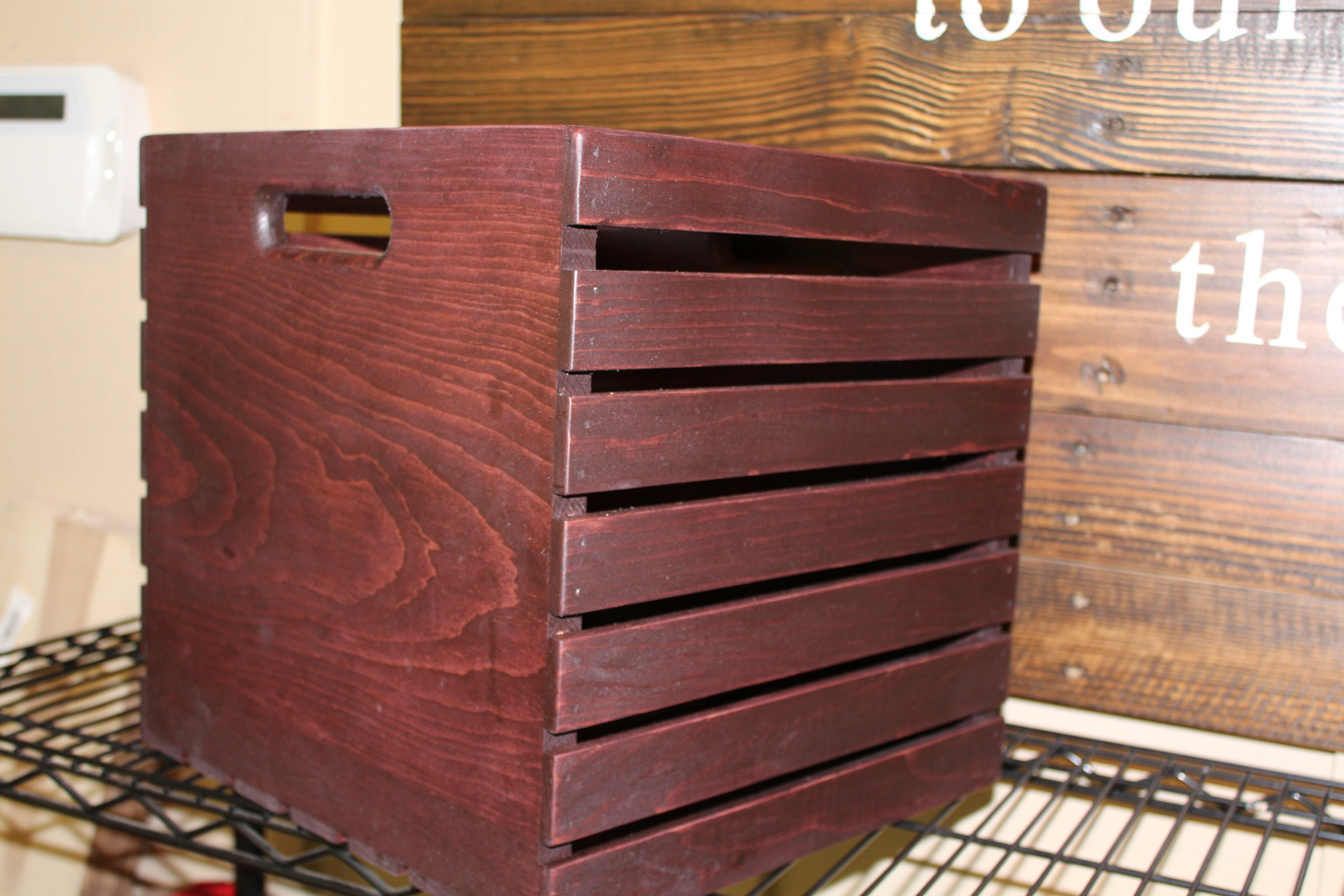 13x13x13 cube crate Wood crate Vinyl | Etsy