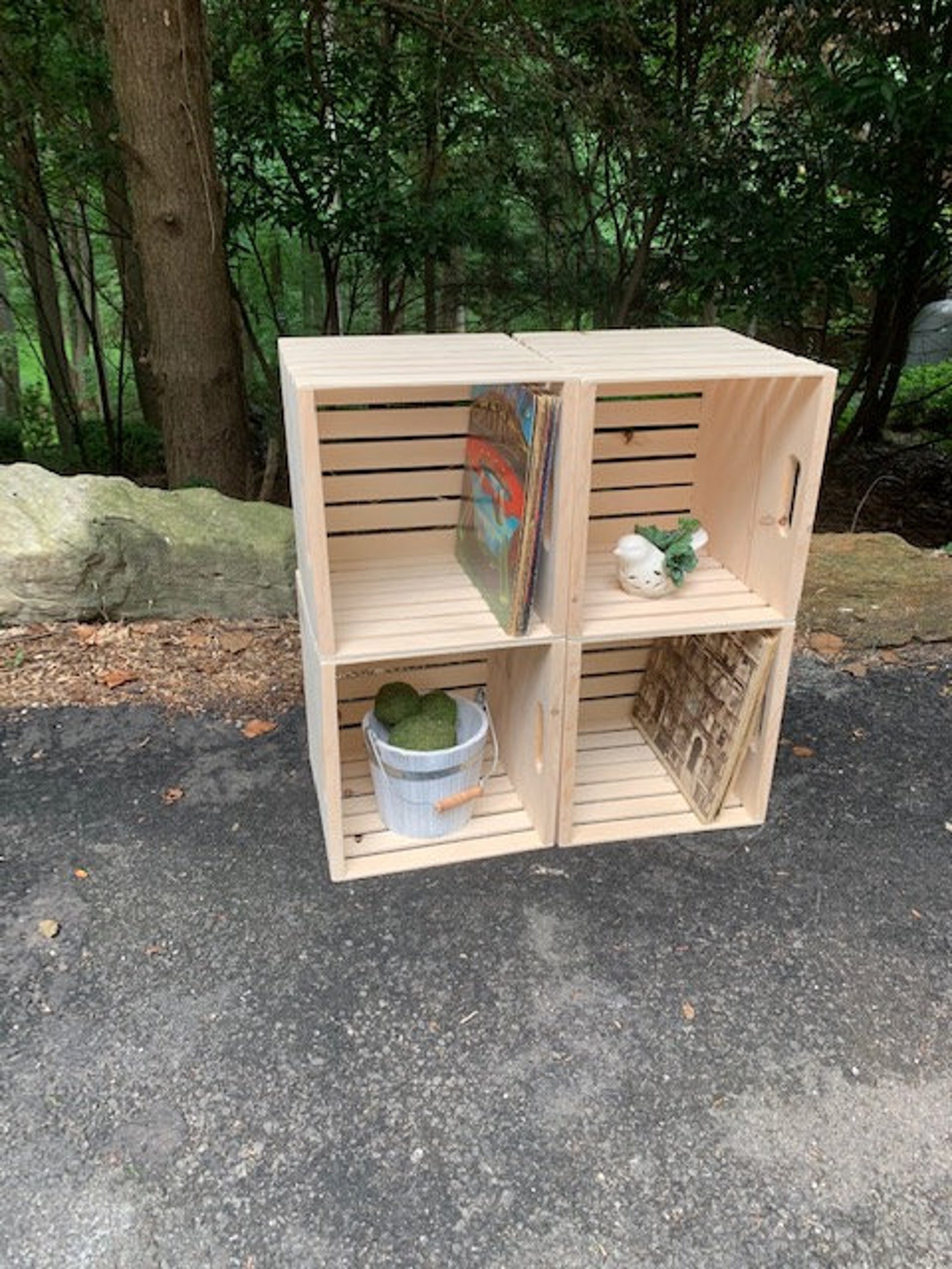 13"x13"x13" Cube Crate | Wood Crate | Vinyl Record Storage - Etsy