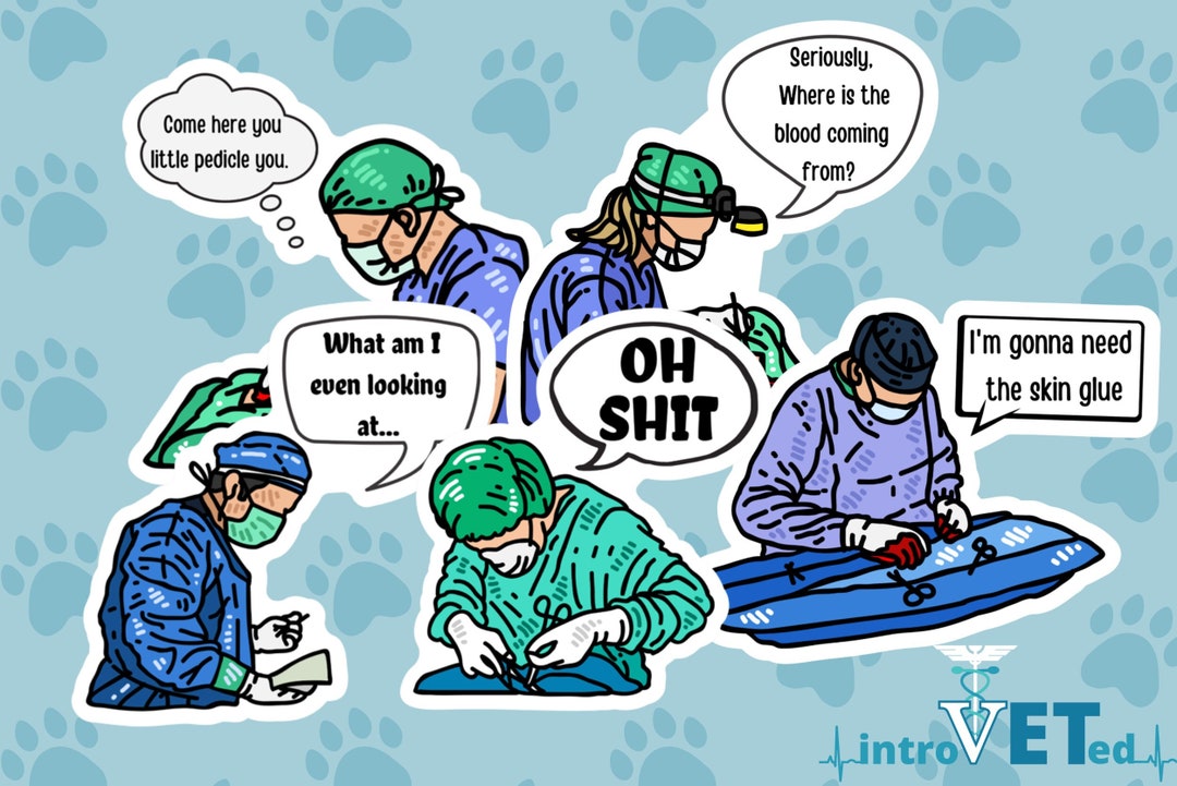 Surgeon Sticker 5-pack,funny Doctor Sticker Pack,surgeon Stickers ...