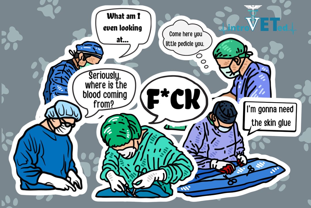 Surgeon Sticker Male 5-pack,funny Doctor Sticker Pack,surgeon Stickers ...