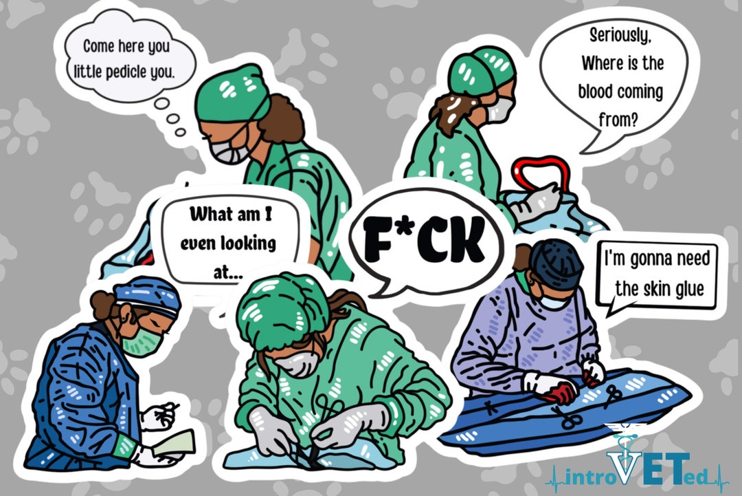 Female Surgeon Sticker 5-pack,female Doctor Sticker,woman in Medicine ...