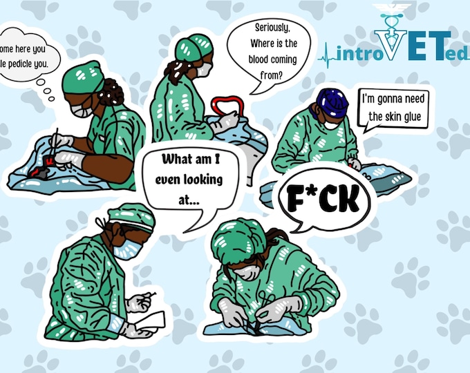 Surgeon Sticker 5-packfunny Doctor Sticker Packsurgeon - Etsy