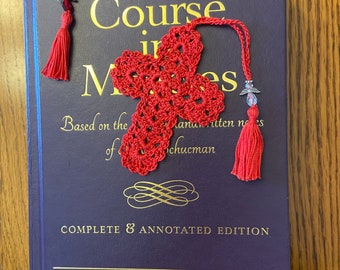Handmade Crochet Cross Bookmark With Beads, Charm and Tassel ...