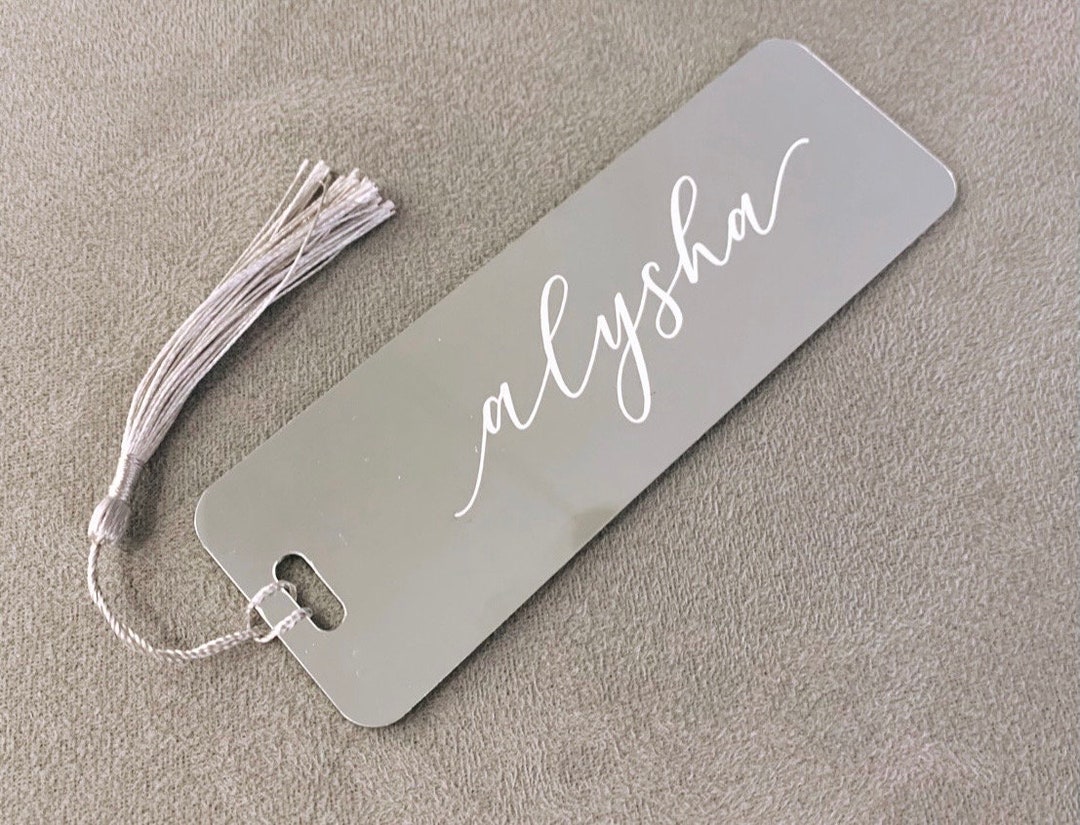 Personalized Mirror Acrylic Bookmark Monogram Bookmark Name Bookmark ...