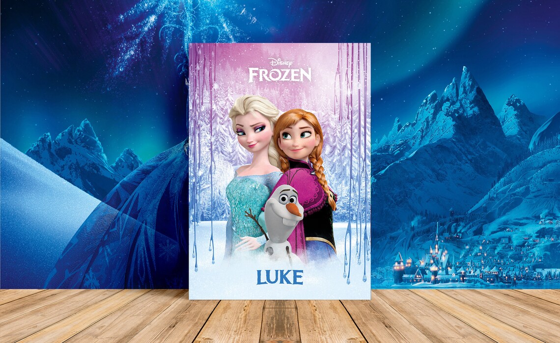 Personalised Frozen Poster Elsa Anna Olaf Disney Frozen | Etsy