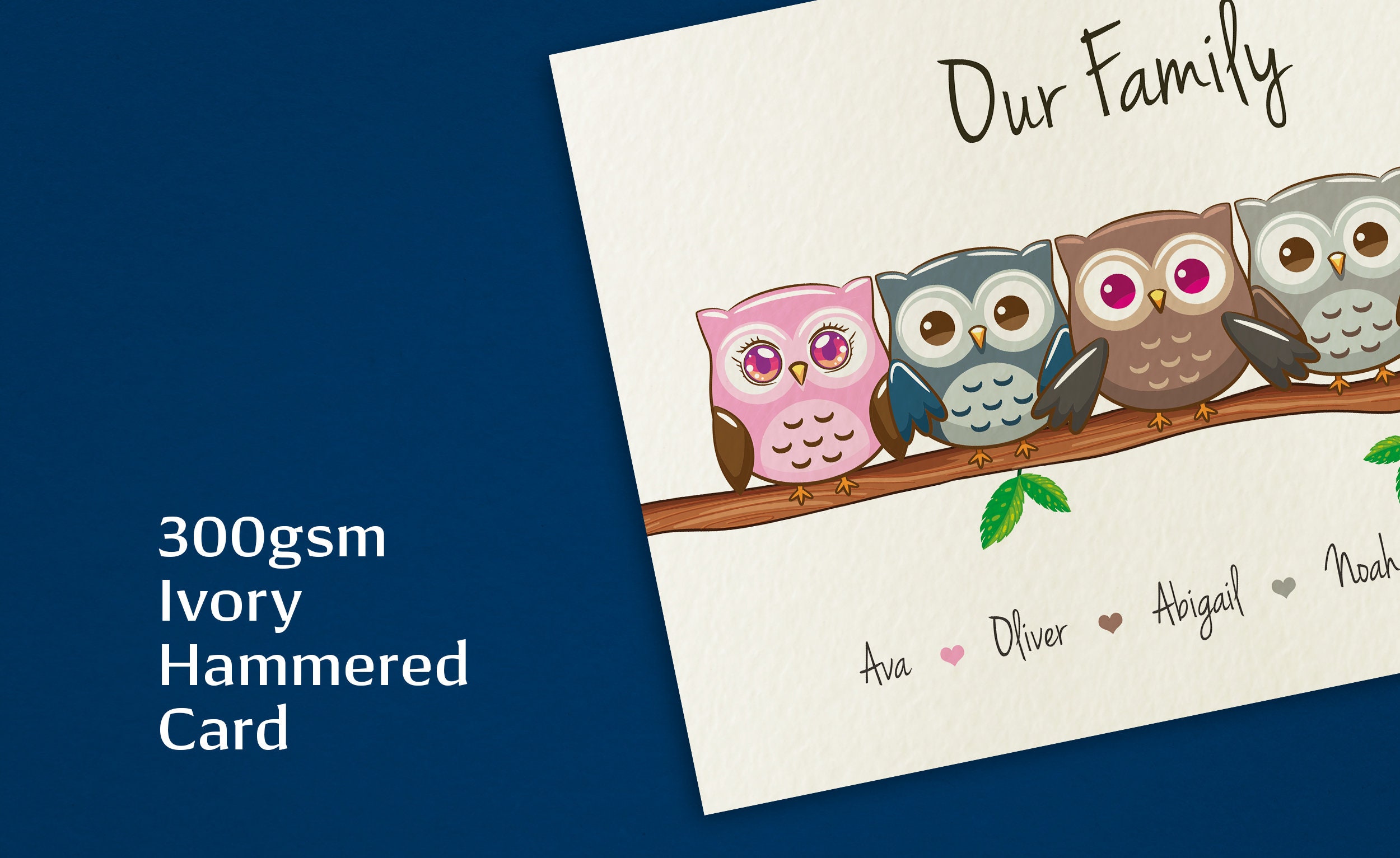 Owls Family Print Fathers Day Print Personalised Fathers | Etsy