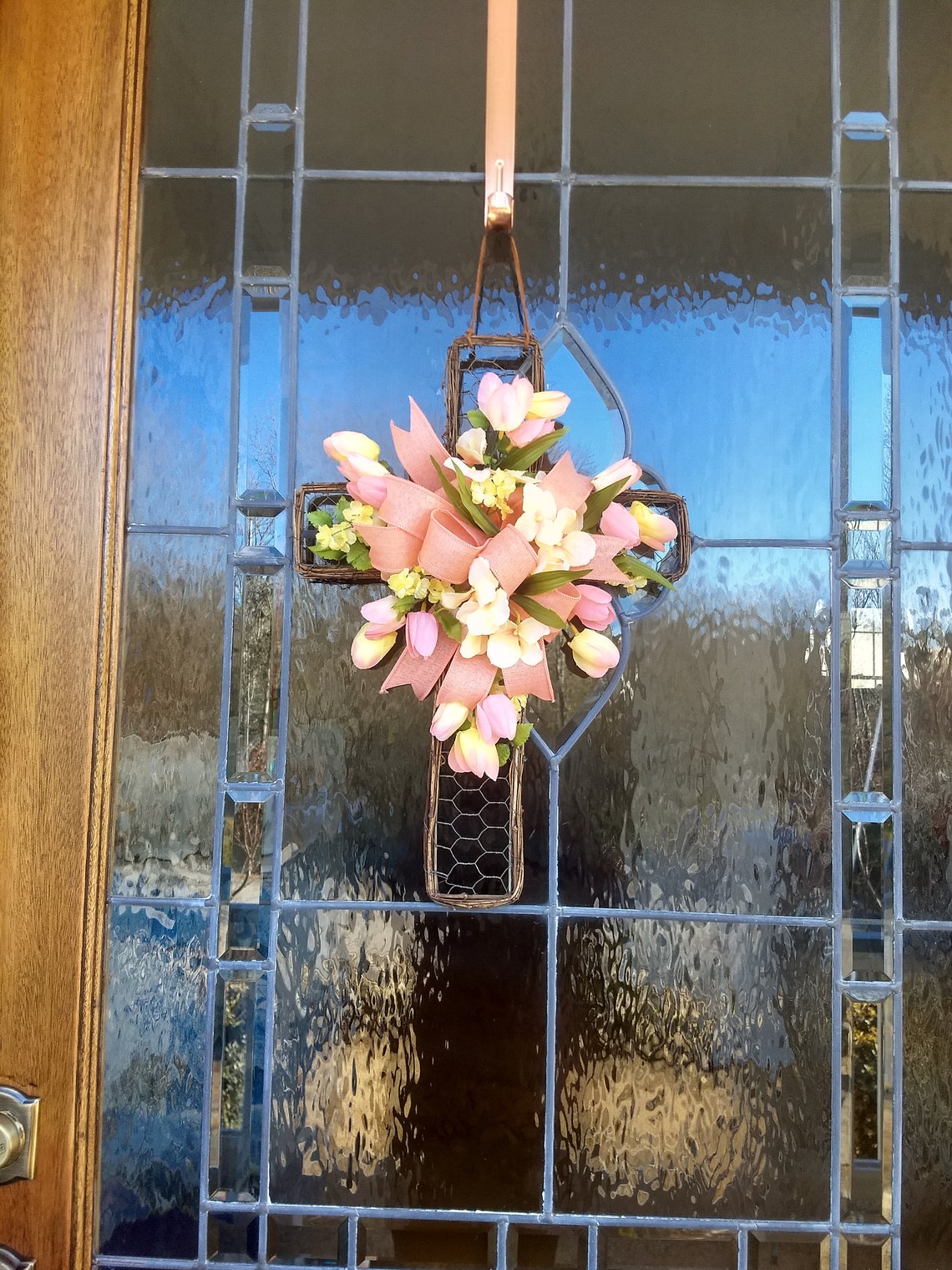 Spring/summer Cross Wreath Cross Wreath Floral Cross Wreath - Etsy