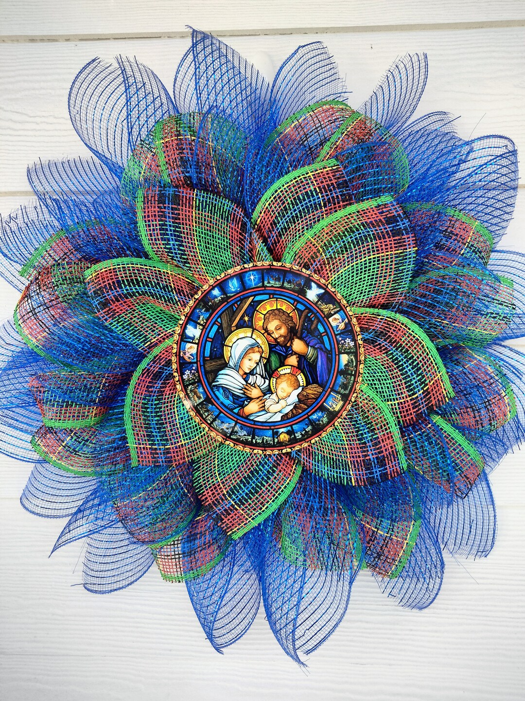 Nativity Wreath, Religious Christmas Wreath, Christmas Nativity Wreath ...