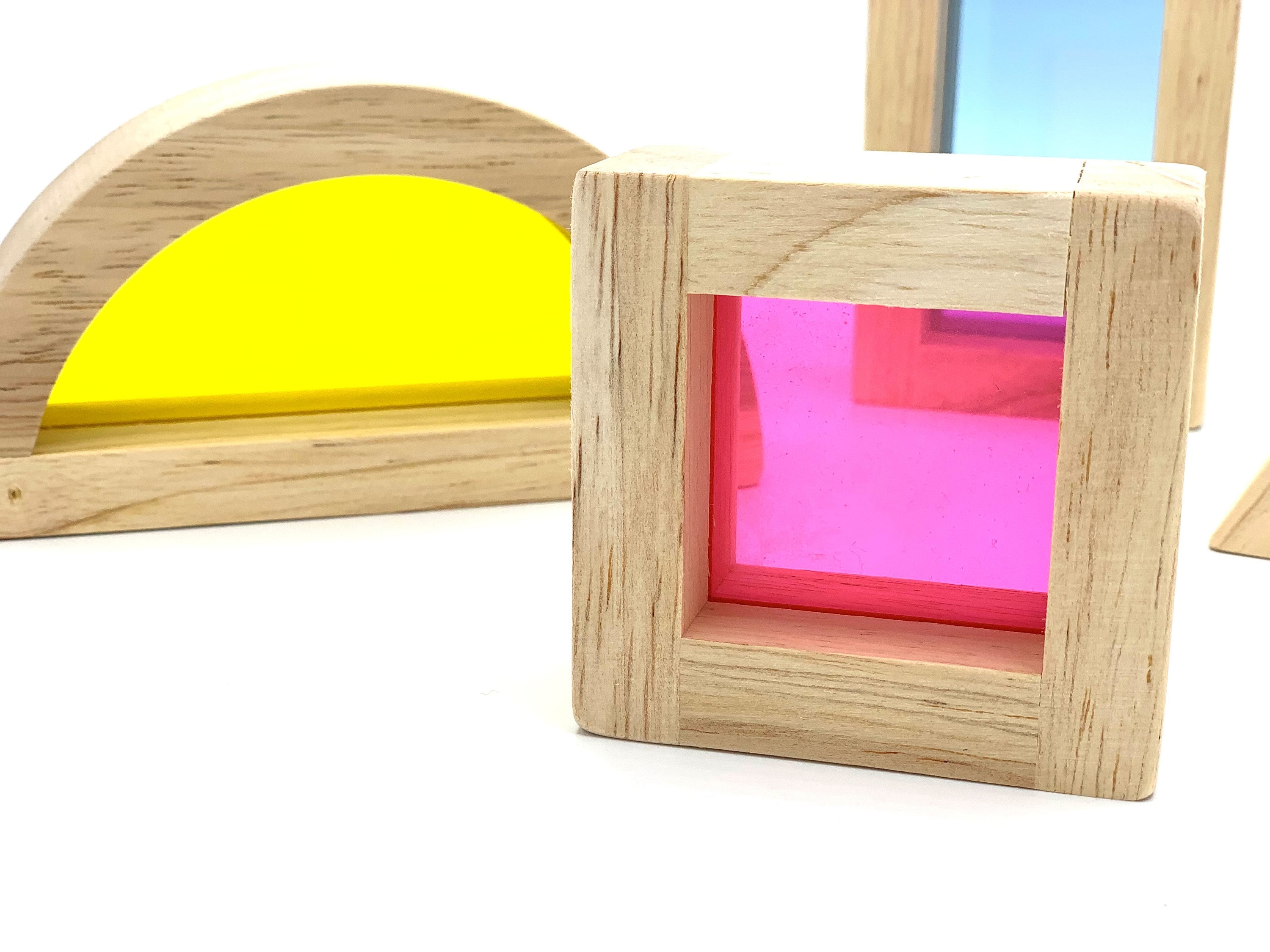 4 Pack Large Wooden Rainbow Shape Blocks Montessori Nursery | Etsy UK