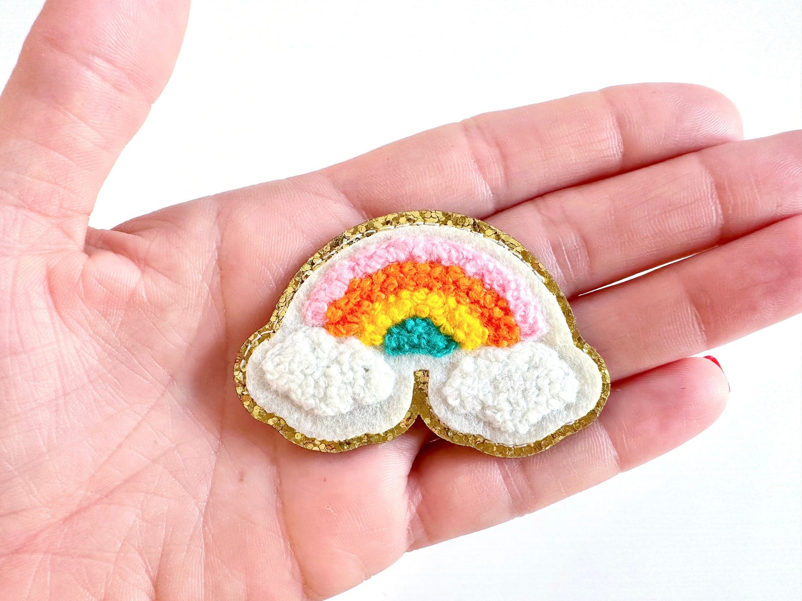 Chenille Rainbow Sticker Patch | Self-adhesive Patch | Iron-on Patch ...