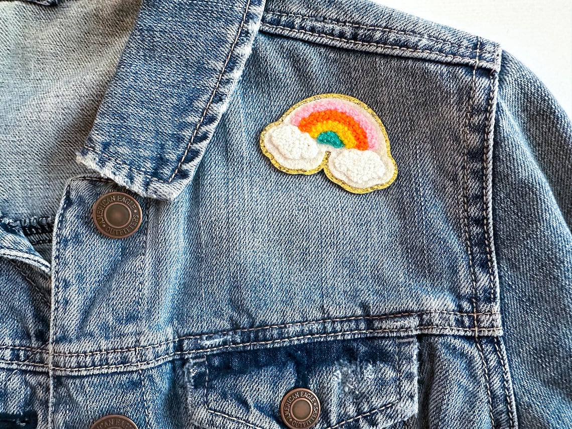 Chenille Rainbow Sticker Patch | Self-adhesive Patch | Iron-on Patch ...