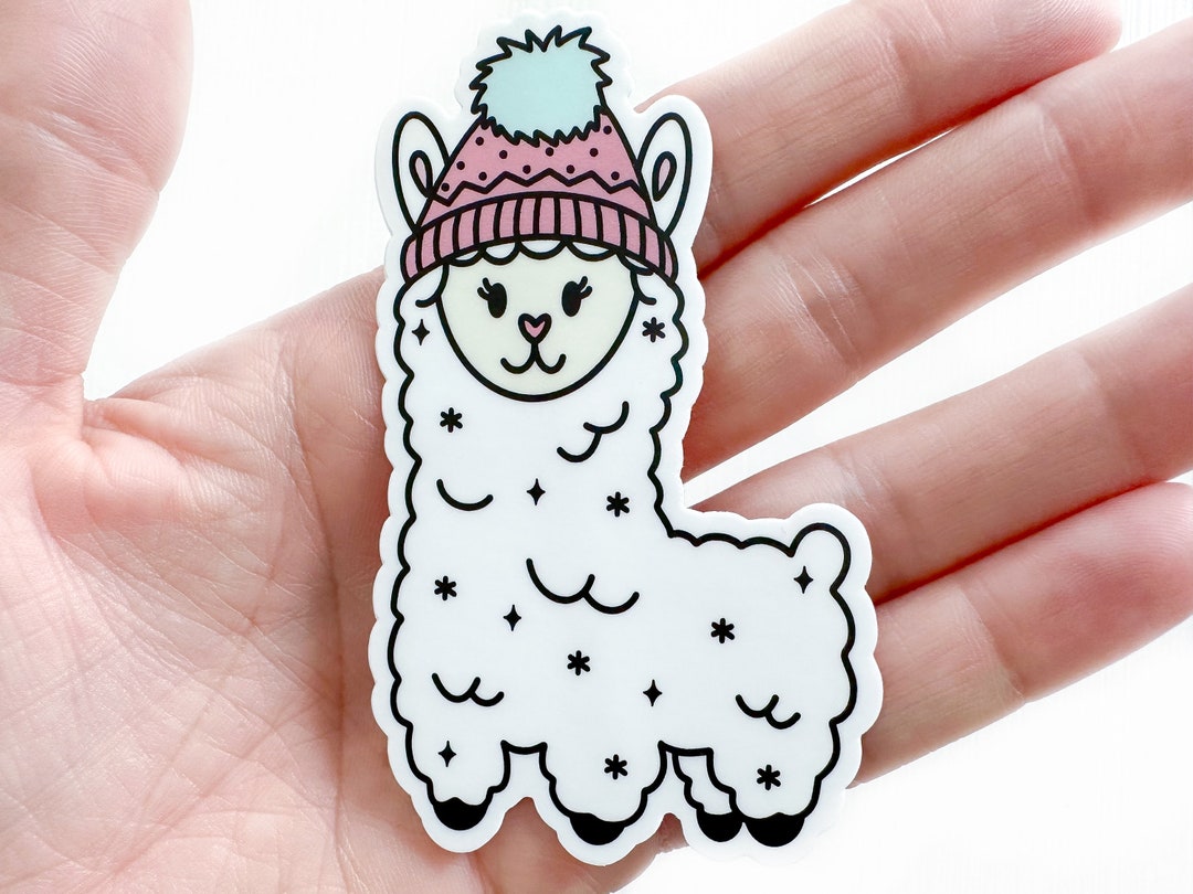 Snowy Little Miss Llama Sticker | Waterproof Sticker | Cute Stickers ...