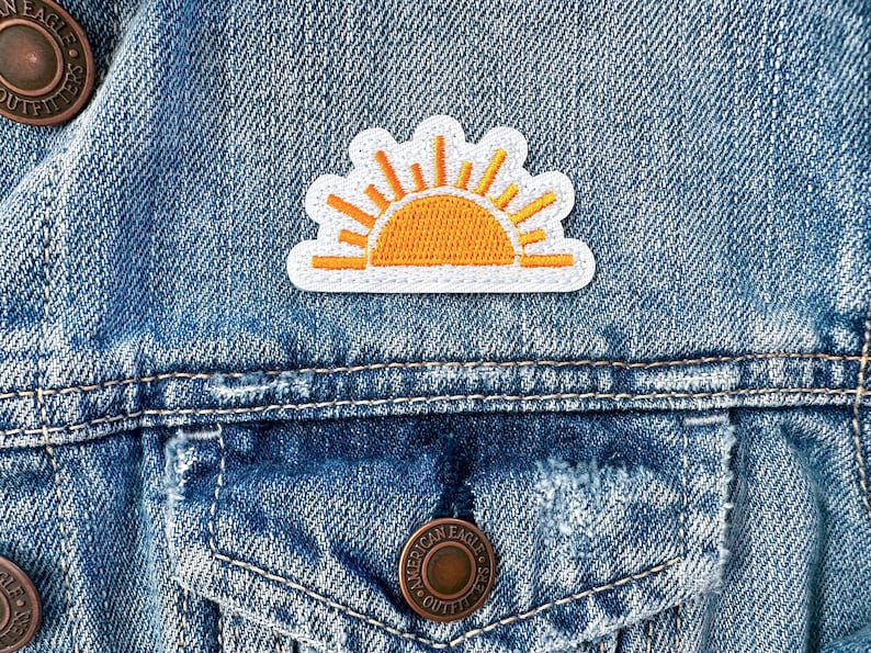 Sunrise Embroidered Iron-on Patch | Sunset Patch | Sun Patch | Hippie ...