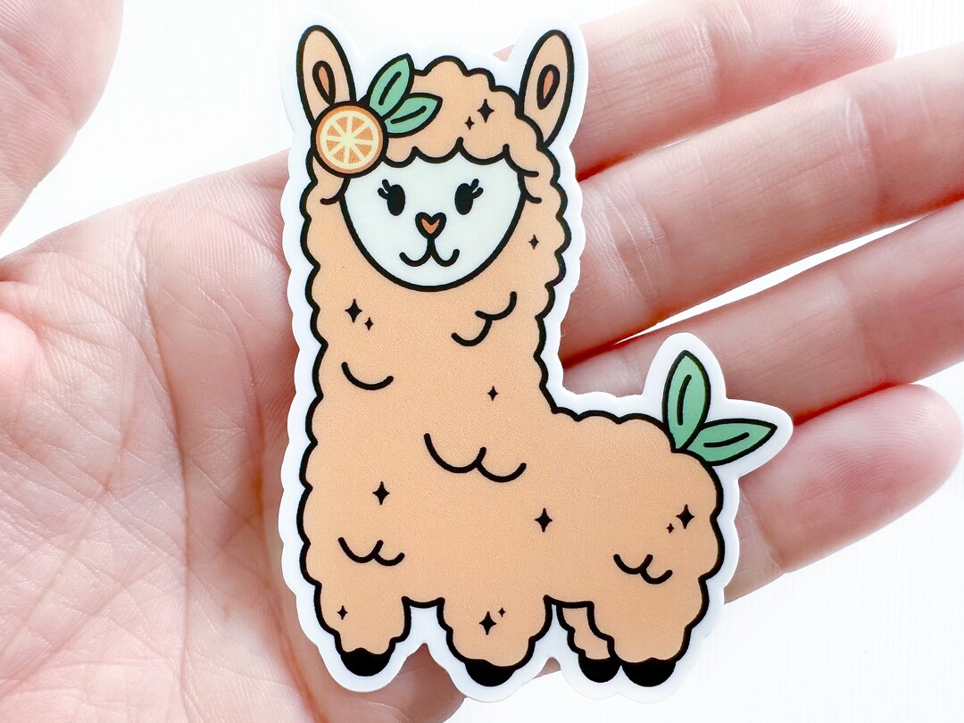 Orange Little Miss Llama Sticker | Waterproof Sticker | Cute Stickers ...