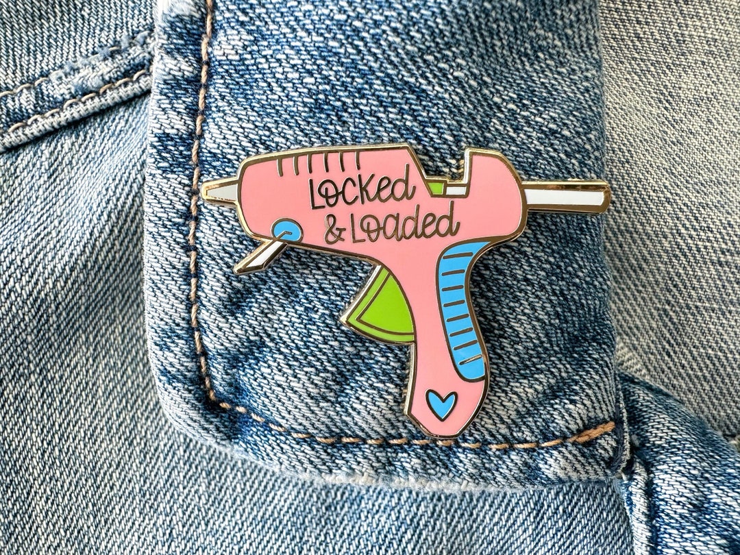 Hot Glue Gun Enamel Pin | Crafty Pin | Crafter Pin | Lapel Pin | Hard ...