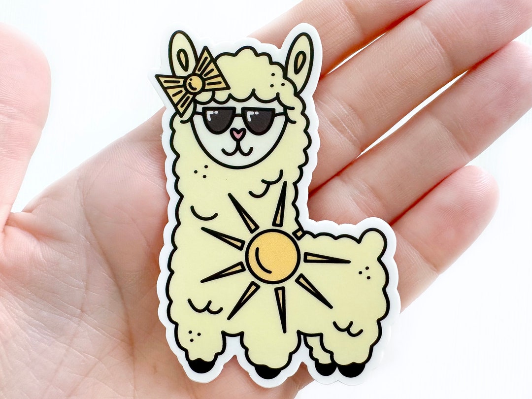 Sunny Days Little Miss Llama Sticker | Waterproof Sticker | Cute ...