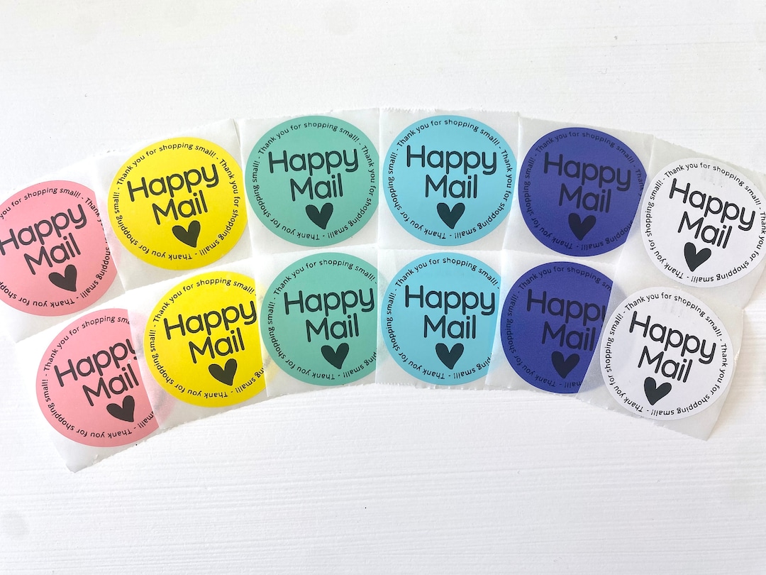 Happy Mail Sticker | Packaging Stickers | 2" Sticker | Thermal Sticker ...