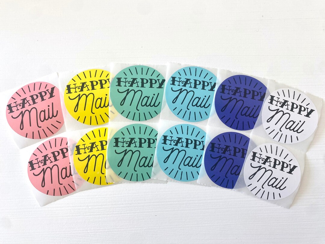 Happy Mail Sticker Packaging Stickers 2 Sticker Thermal Sticker Label ...