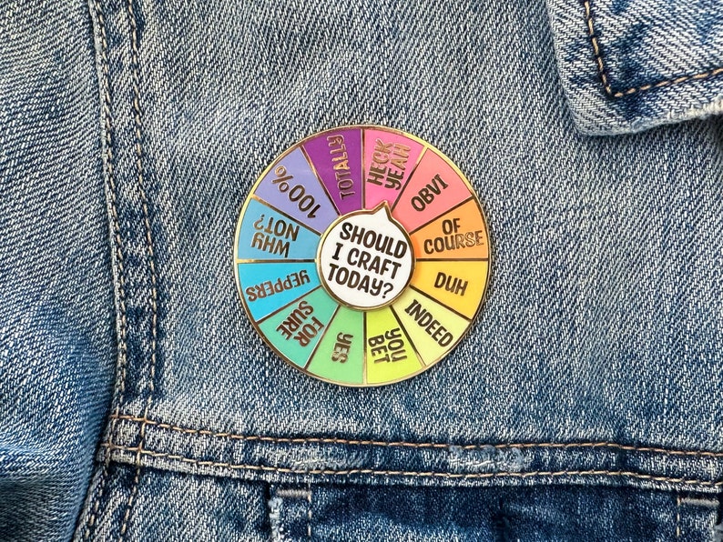 Should I Craft Today Hard Enamel Spinner Pin Spinner Pins - Etsy