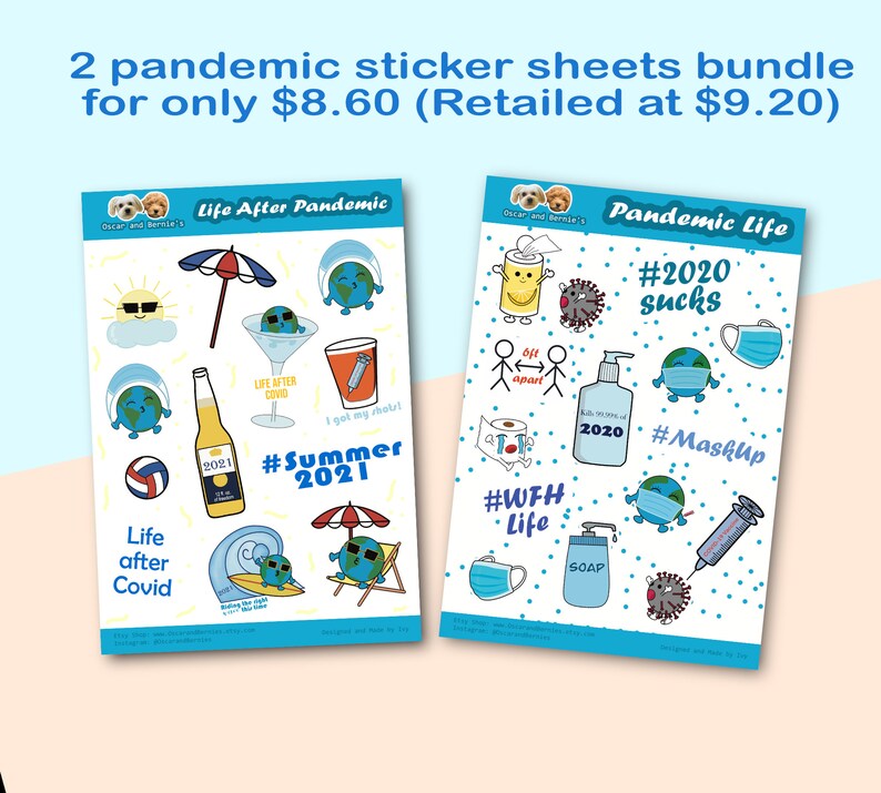 Pandemic Time Capsule Sticker Sheet Life During Covid | Etsy