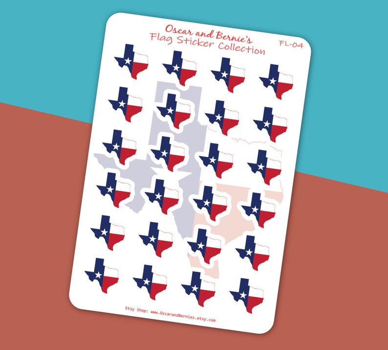 Texas Map-shaped Flag Sticker Sheet | Texas Flag Stickers | Envelope ...