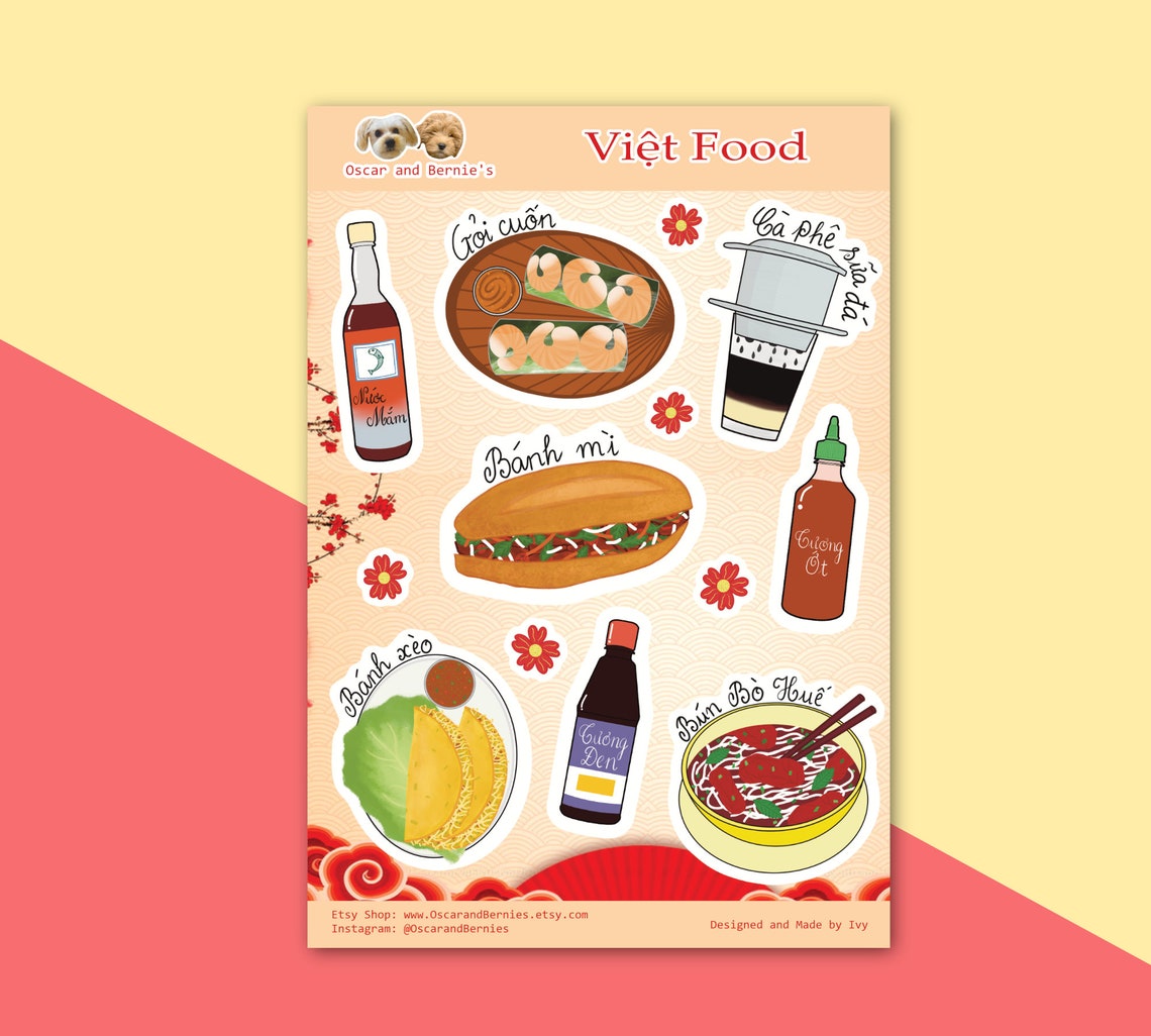 Vietnamese Foodies Sticker Sheet Asian Food Stickers - Etsy