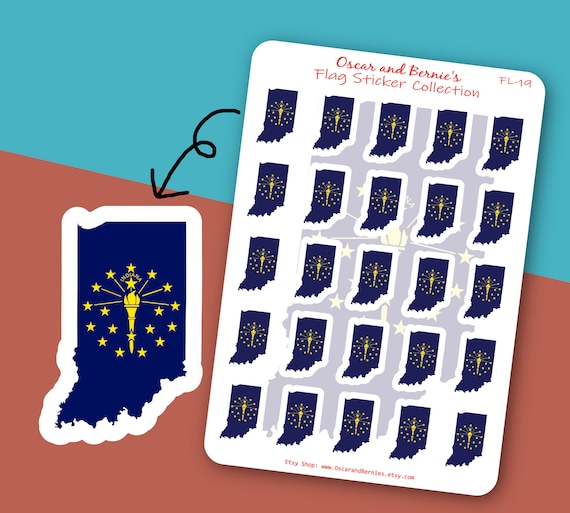 Indiana Map-shaped Flag Sticker Sheet Envelope & Journal - Etsy