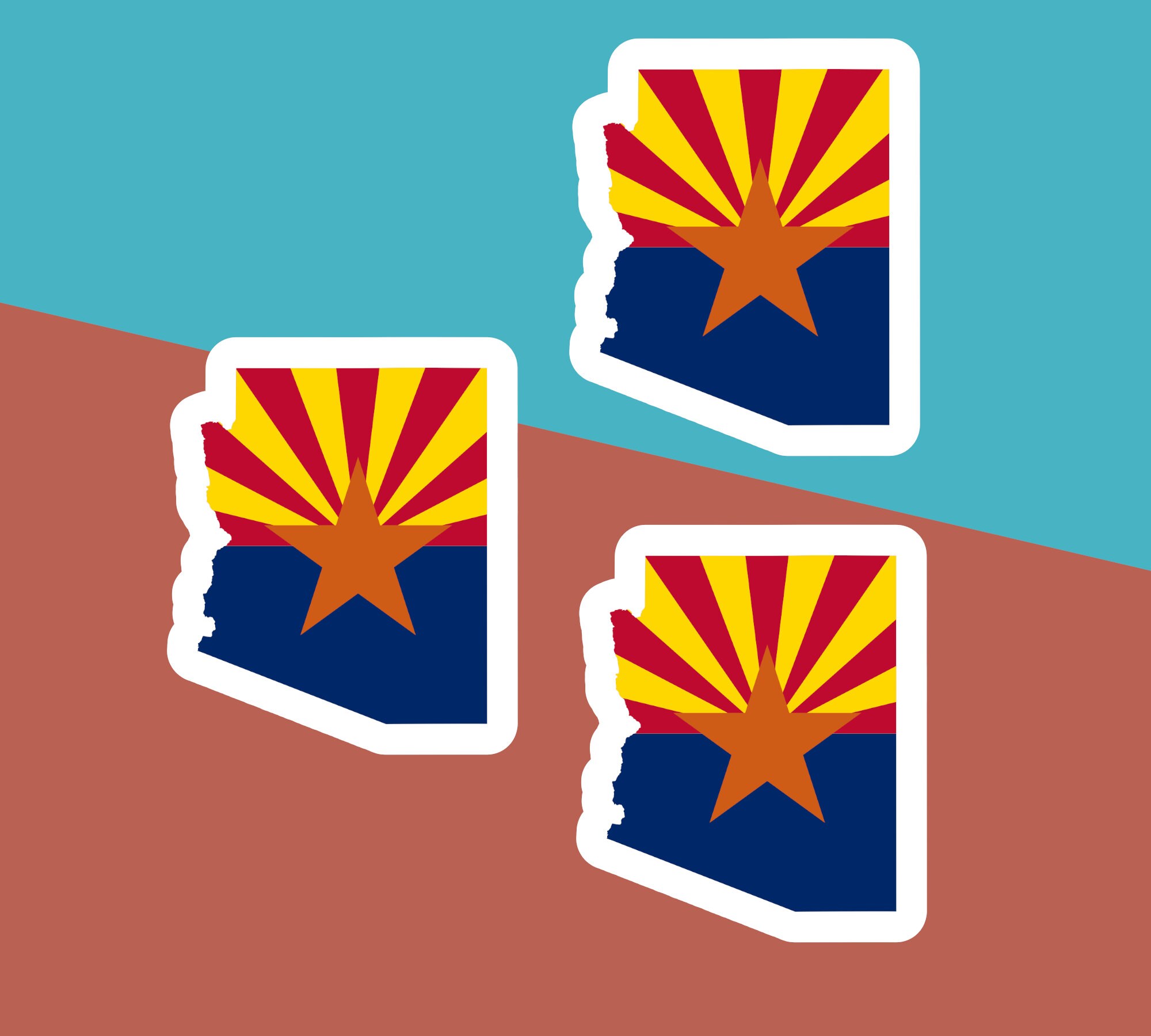 Arizona Map-shaped Flag Sticker Sheet Envelope & Journal - Etsy