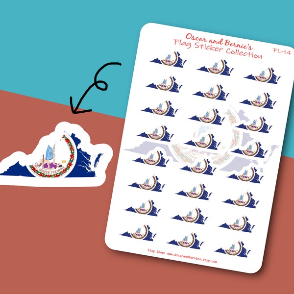 Virginia Flag Sticker - Etsy