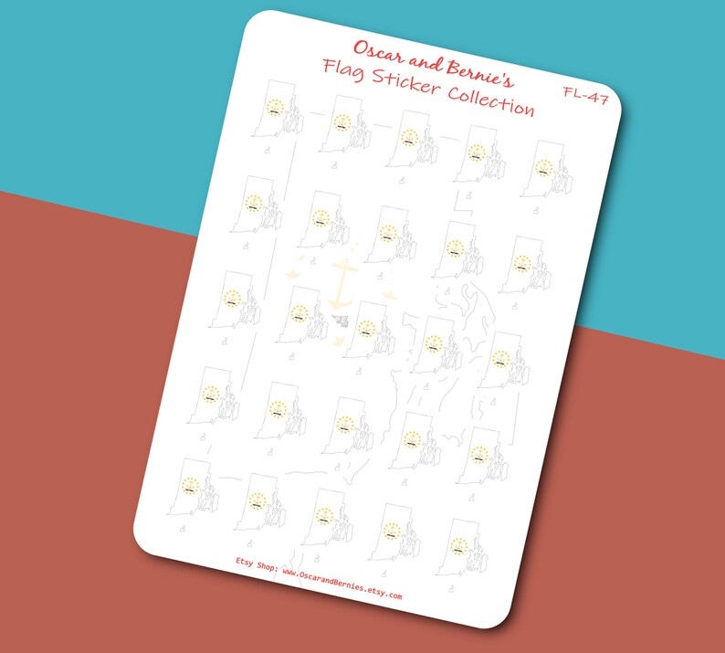 Rhode Island Flag Map Stickers: Glossy Journal Stickers (25 Ct) - Etsy