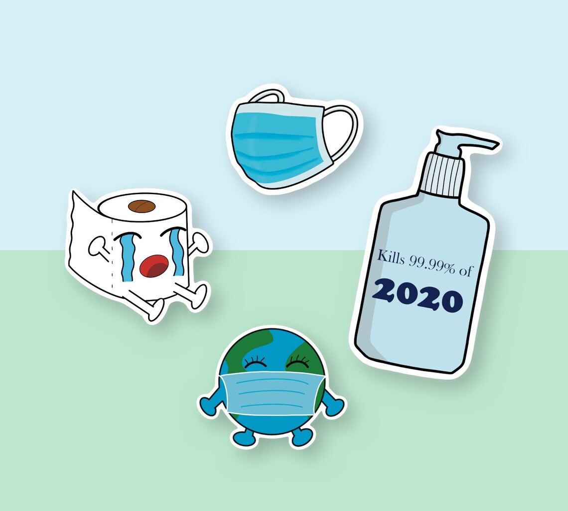 Pandemic Time Capsule Sticker Pack COVID Life 9 Individual Die-cut ...
